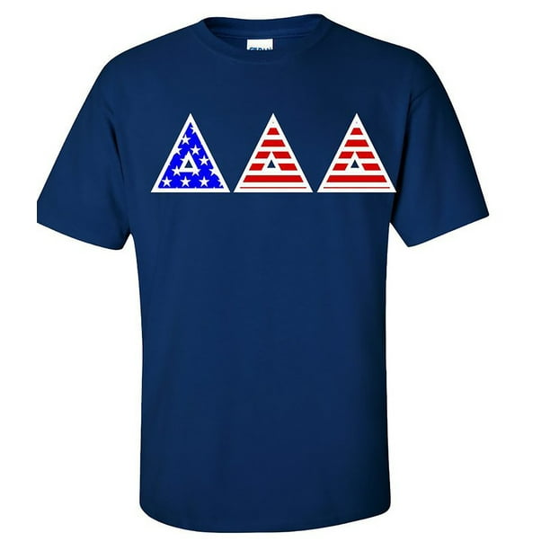 Delta Delta Delta Greek Letter American Flag Tee - Walmart.com