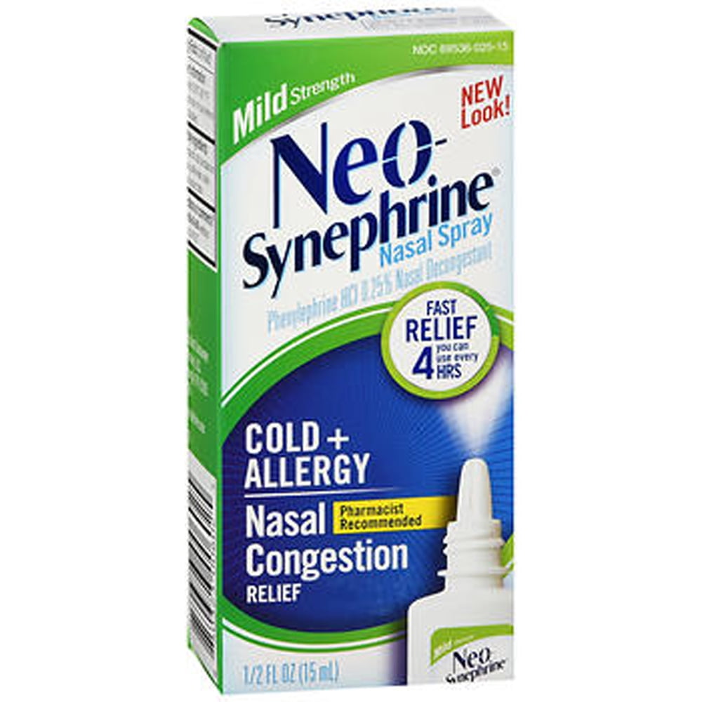 Neo-Synephrine Nasal Spray Mild Strength - 0.5 oz - Walmart.com ...