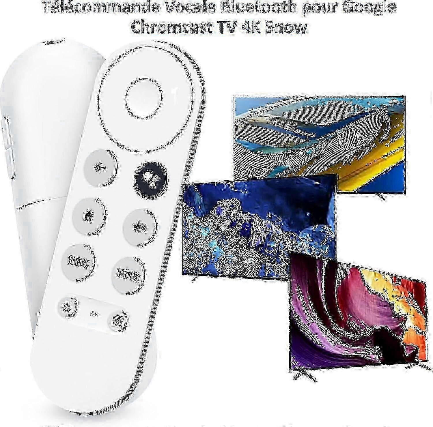 Google Chromecast 4K TV with Bluetooth Voice Remote - Snow White ...