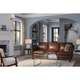 Hello Sofa Home Sienna Mid-Century Modern Top Grain Leather Sofa in ...