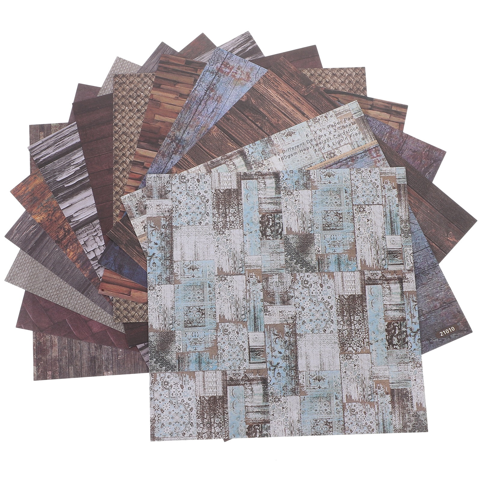 24 Sheets of DIY Material Papers DIY Crafts Papers Wood Grain Scrapbook ...
