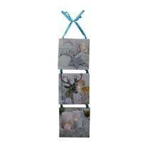 Northlight LED Lighted 3-Panel Winter Candle Flame and Reindeer ...