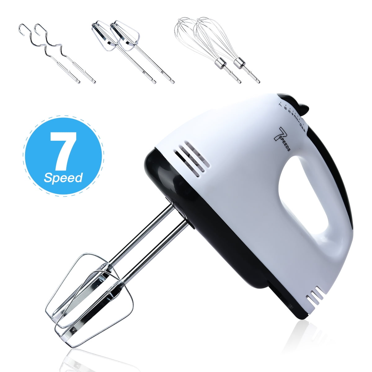 Hand Mixer Electric Lychee 7-Speed Egg Beater with Eject Button and 6 ...