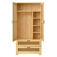 Better Home Products Pine Wood Closet with Rattan Doors and 2-Drawers ...