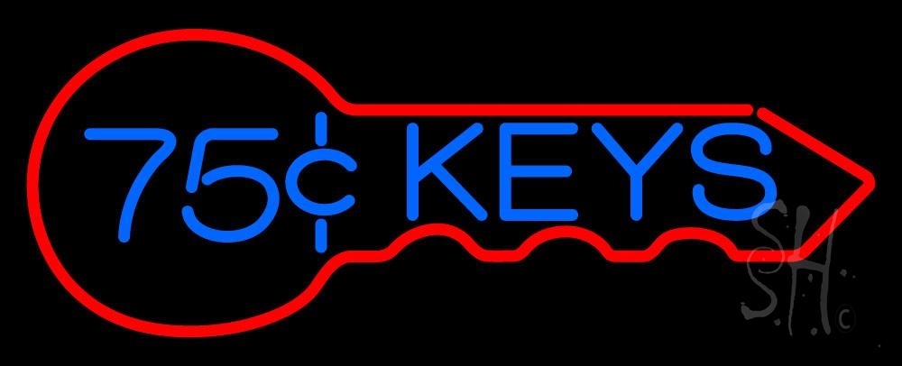 75 Cent Keys Logo 1 LED Neon Sign 10" Tall x 24" Wide - inches Black ...