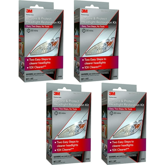 3M Ultra Headlight Lens Restoration Kit 39195 - Renewal Headlamp ...