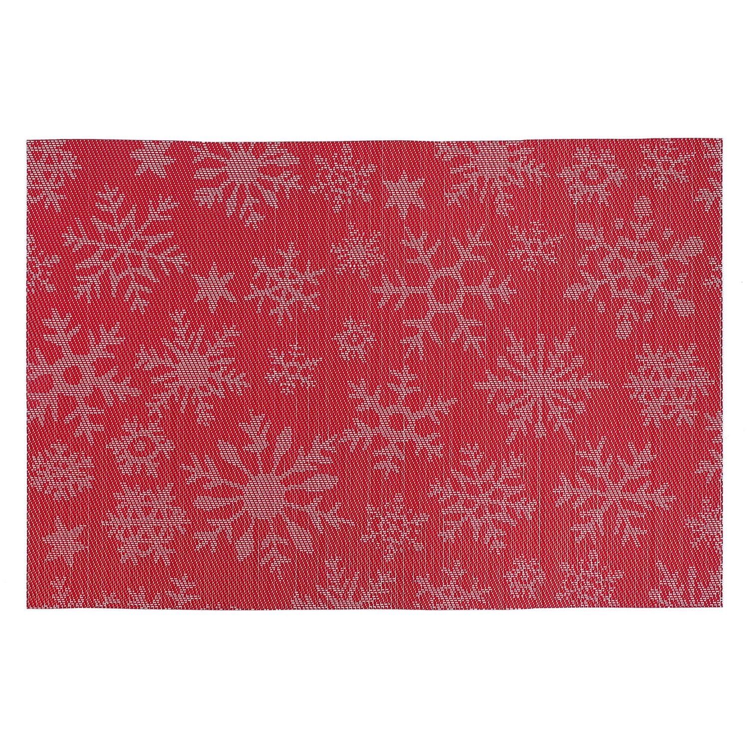 Click here for Ih Casadécor Vinyl Placemat (White Snowflake On Re... prices