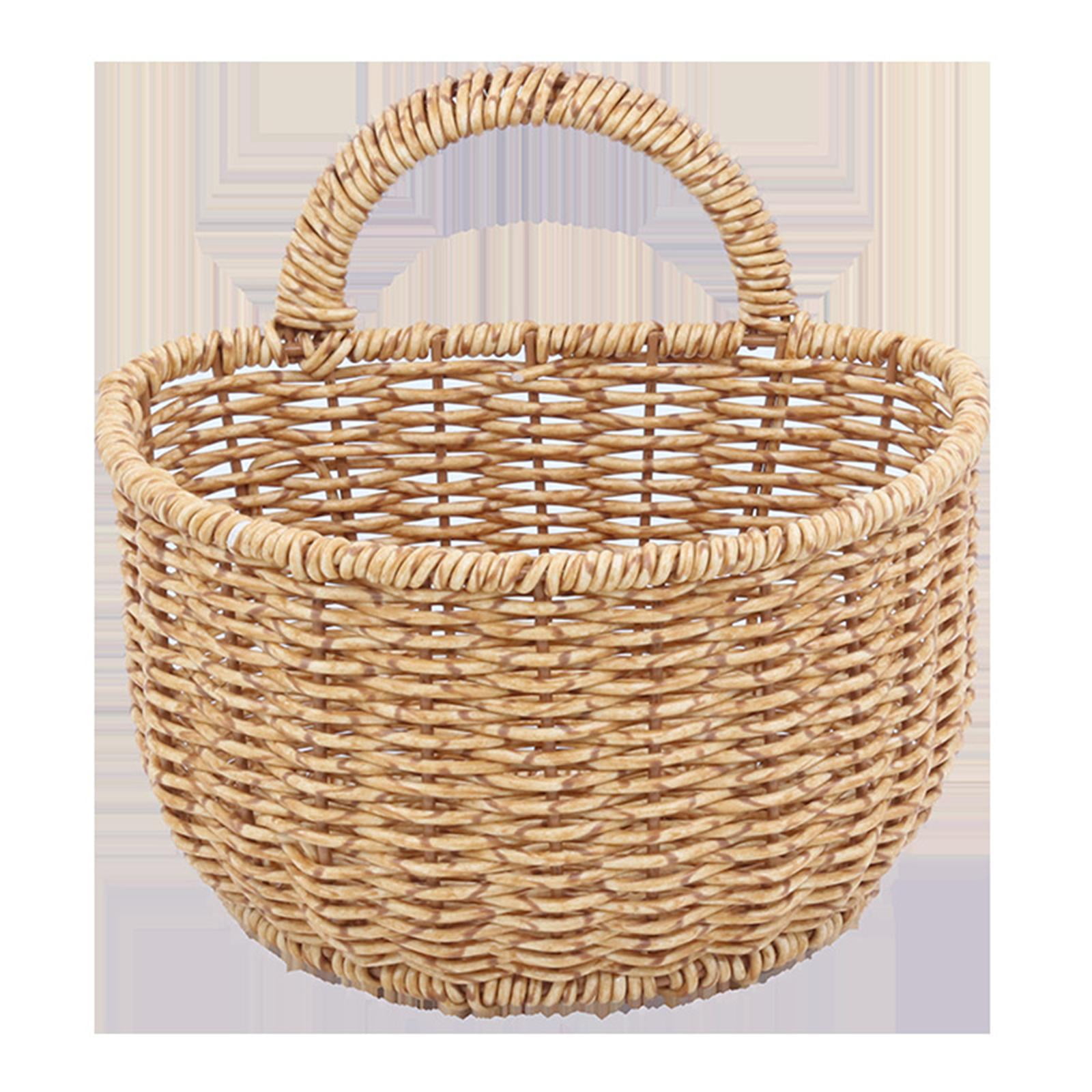 Hanging Wicker Basket Girl Flower Basket Portable Classic and Simple ...