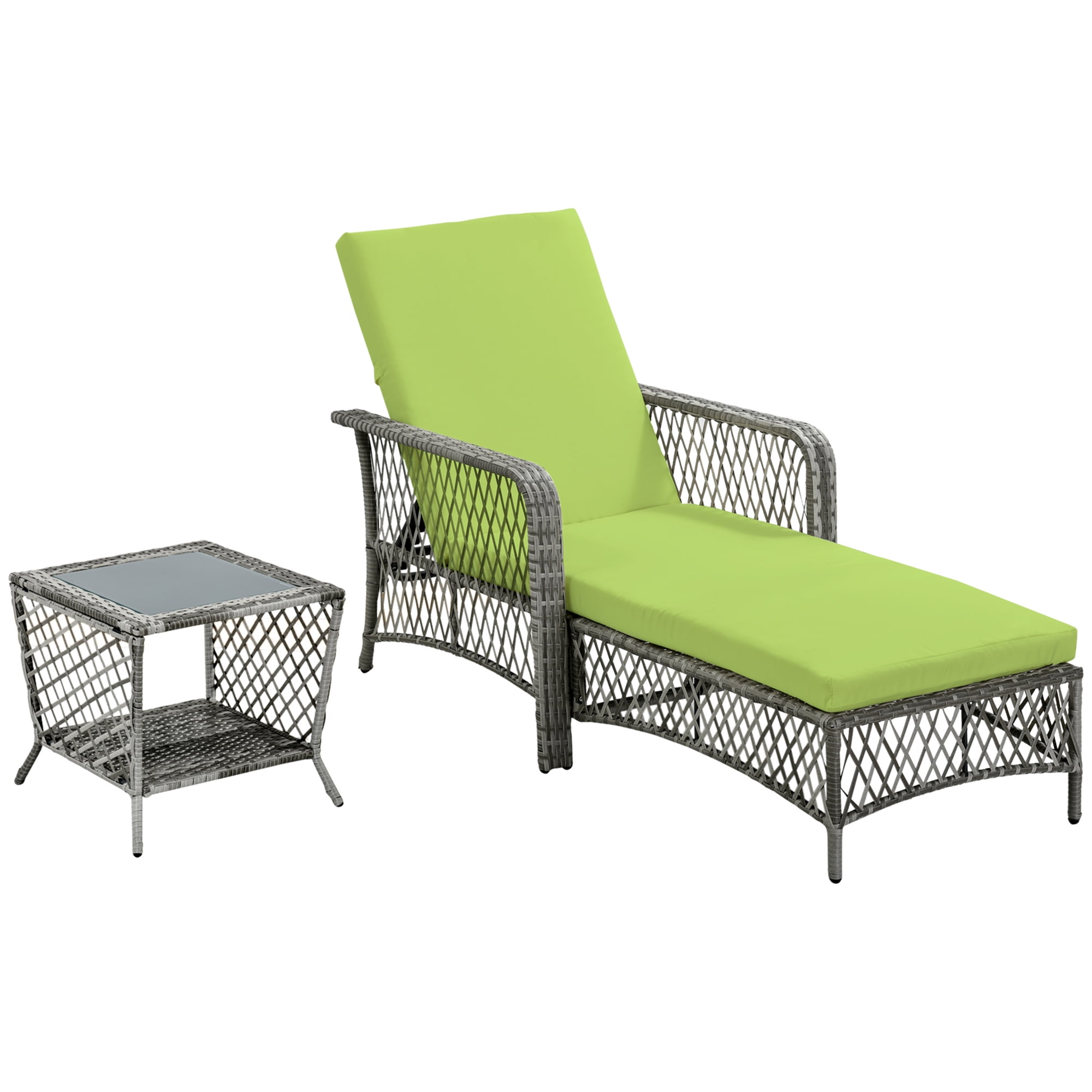 Click here for Outsunny 2 Pieces Wicker Patio Lounge Set W/ Cushi... prices