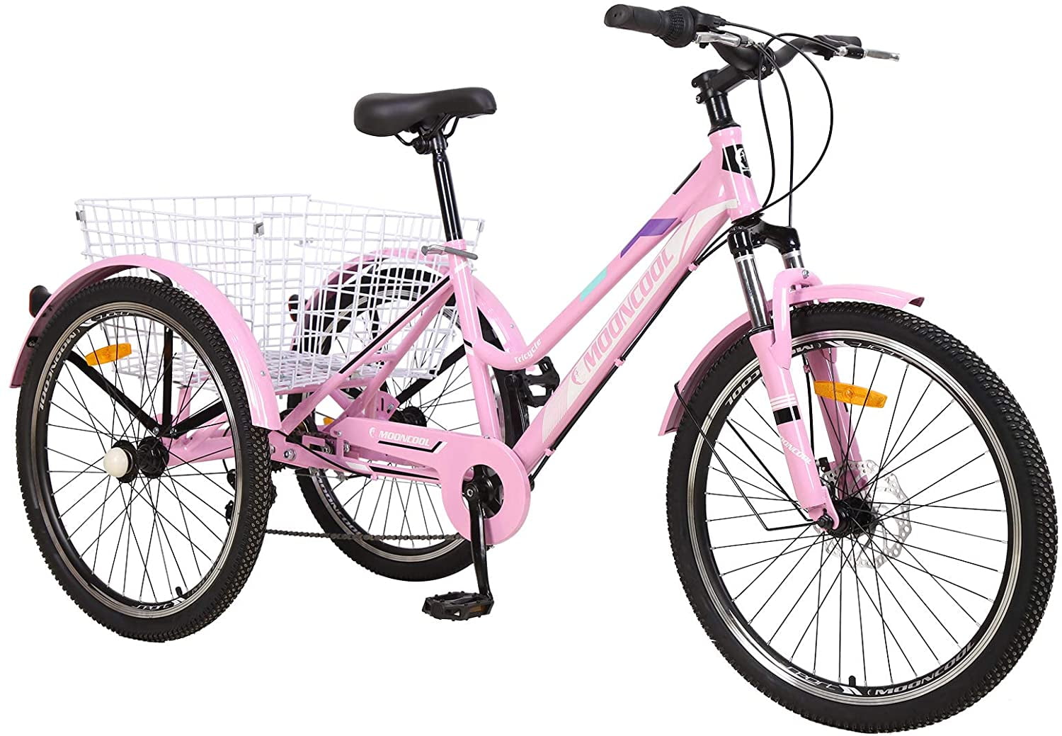 MOPHOTO 26" Women's Mountain Tricycle, 7 Speed Adult Cruiser Trike ...