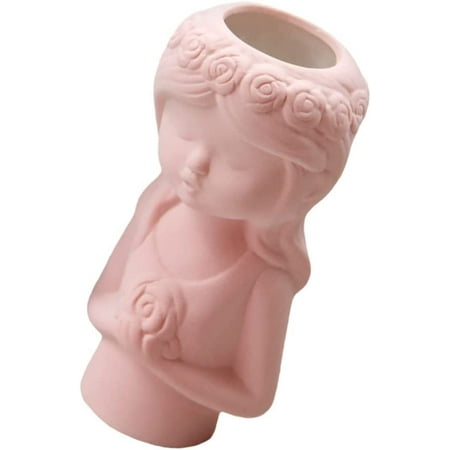 Ceramic Flower Face Vase Girls Face Design Vase Girl Head Planter ...