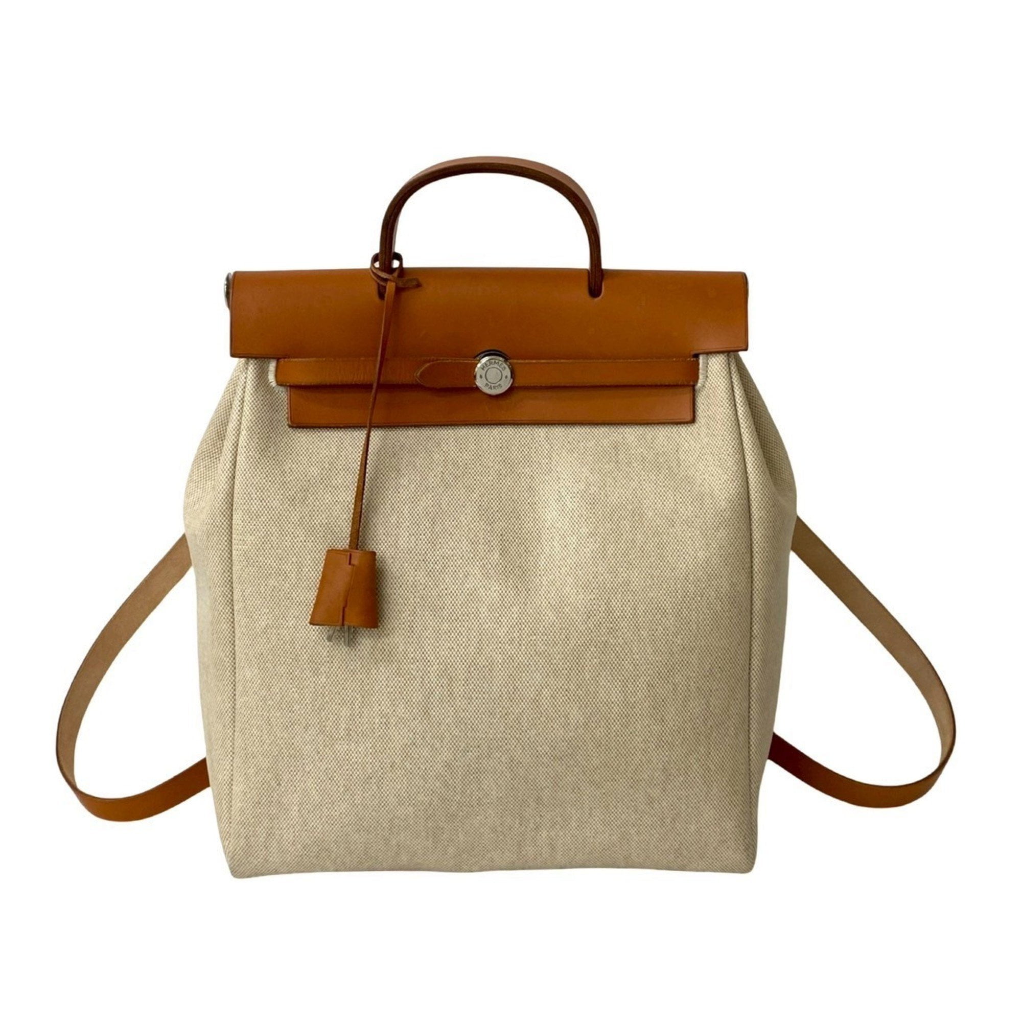 Pre-Owned HERMES Airbag Ad PM Toile Officier Leather Backpack in Brown ...