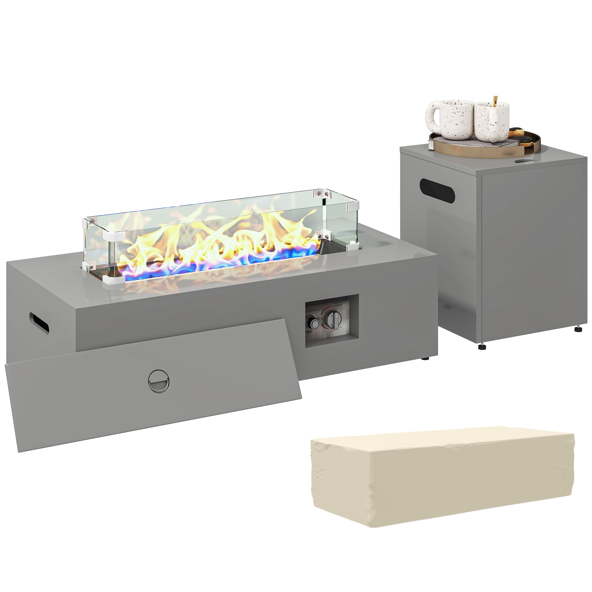 Click here for Outsunny 42 Propane Fire Pit Table With Propane Ta... prices