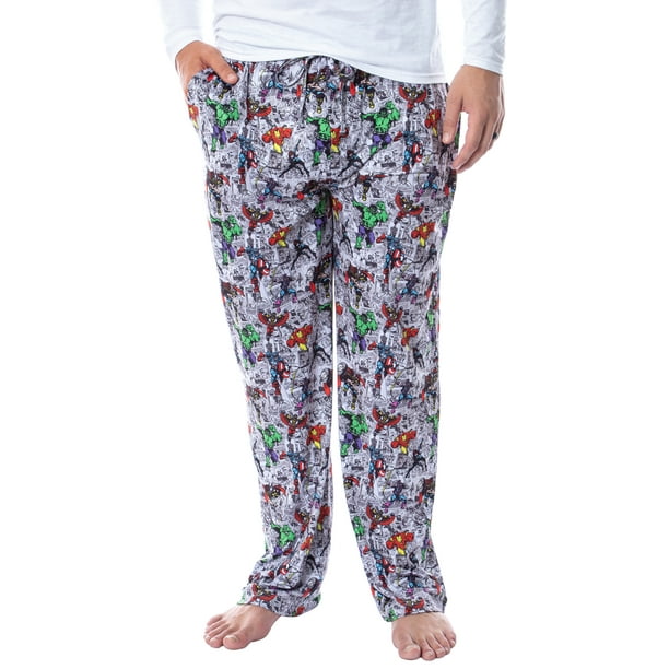 Marvel Mens' The Avengers Vintage Superhero Comic Sleep Pajama Pants ...