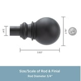 Kenney Bryce Decorative Steel Bay Window Double Curtain Rod, 78-144 ...