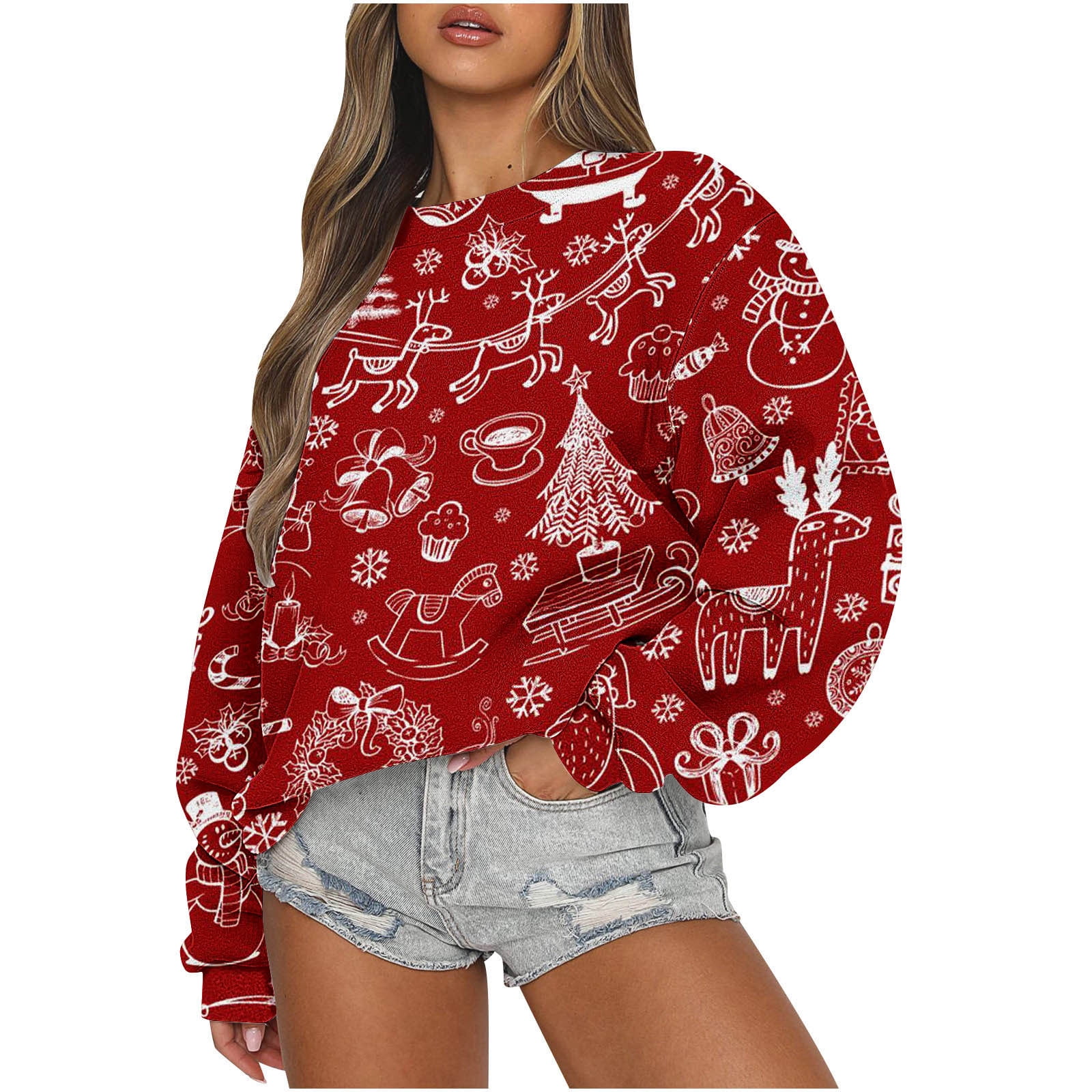Click here for Chgbmok Christmas Hoodie For Women Halloween Women... prices