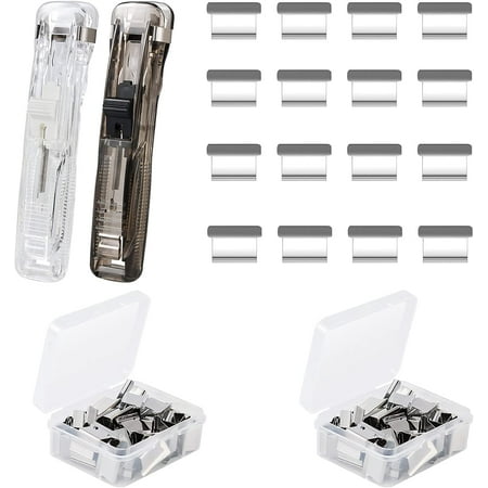 LUTER 2pcs Portable Push Staplers, Mini Reusable Binder Pack Clamp ...