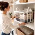 6 Pack Large Clear Thick Plastic Storage Box with Hinged Lid, Heavy ...