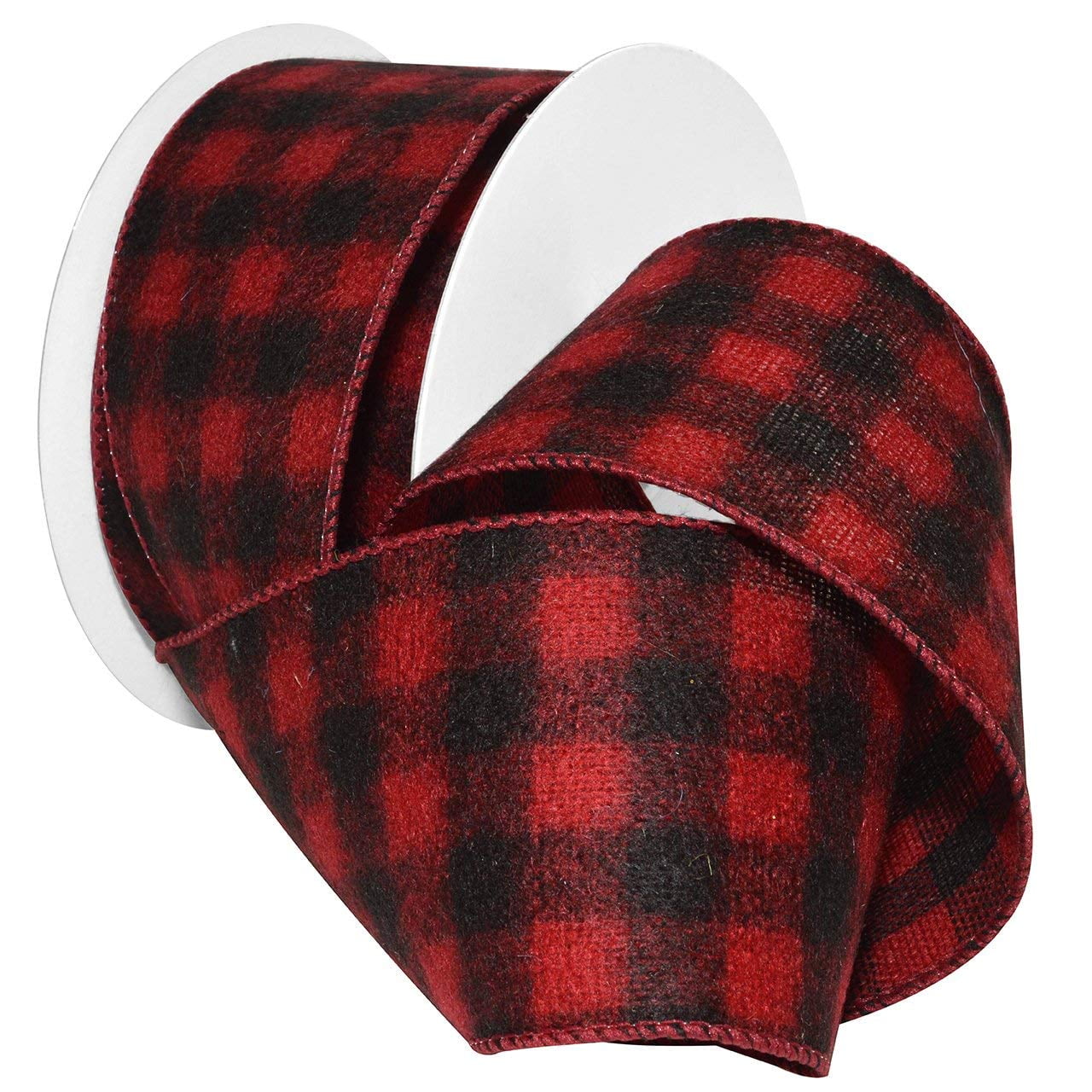 Morex Ribbon, Buffalo Plaid Wired Ribbon, 2-1/2 in x 10 yd, Red/Black ...