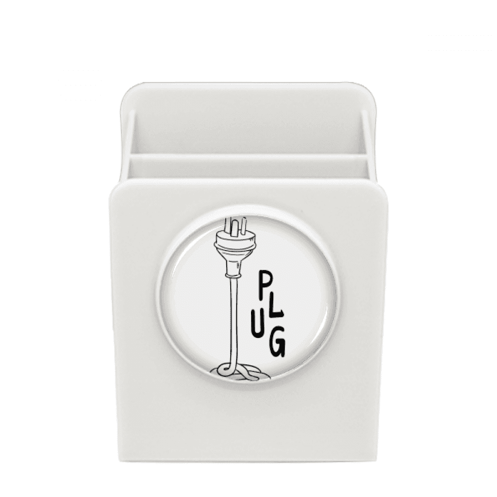 Three Hole Plug Line Hand-drawing Desk Pencil Holder Cup Pen Organizer ...