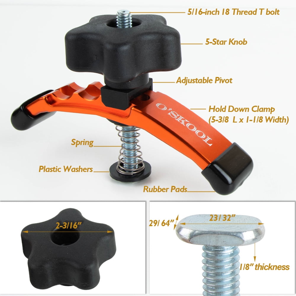 T Track Mini Hold Down Clamps Kit / T-Track CNC Router Clamp | O'SKOOL ...