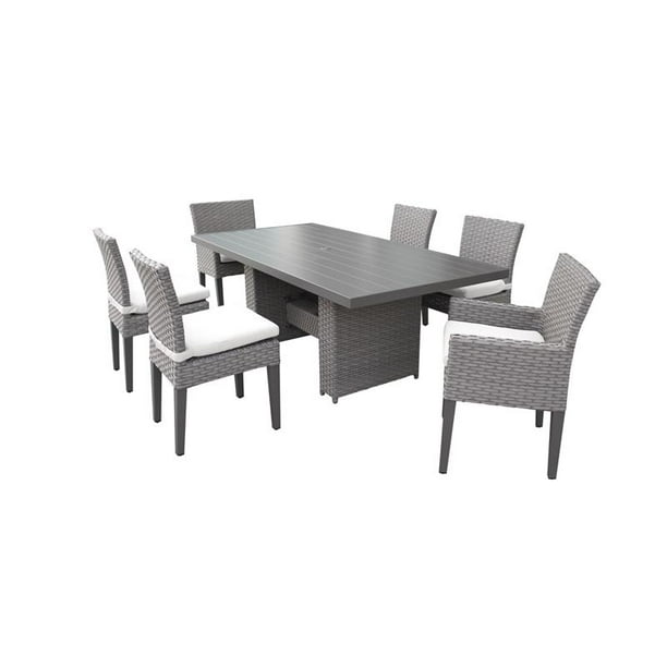 Monterey 7 Piece Rectangular Patio Dining Set in Sail White - Walmart.ca