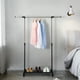 Zimtown Adjustable Rolling Clothes Rack Single-Bar Rail Hanging Garment ...