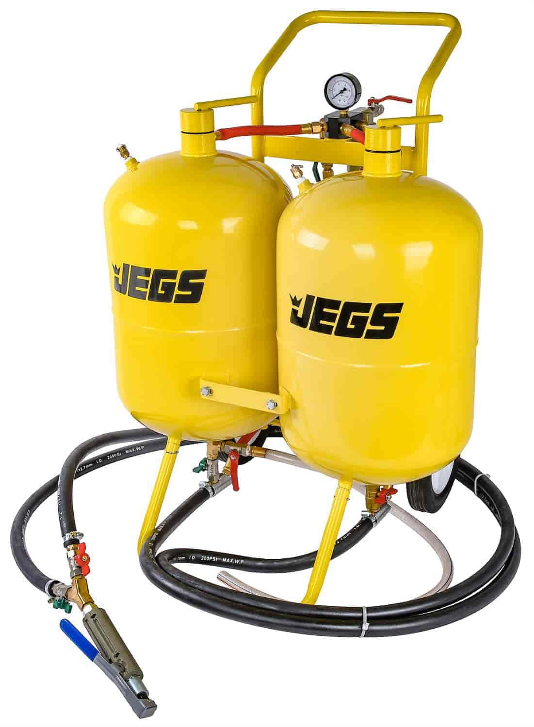 JEGS 81305 Dual Tank Abrasive Soda Blaster (2) 10 Gallon Tanks 100 lb ...