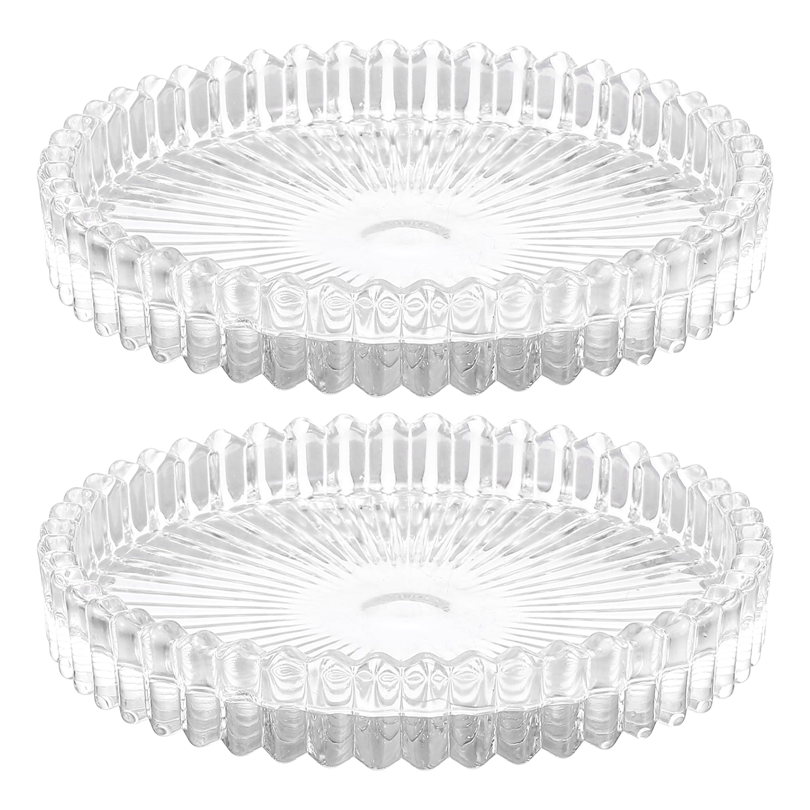 Click here for Uxcell 2 Pcs Clear Candle Holder Plates  4 Round G... prices