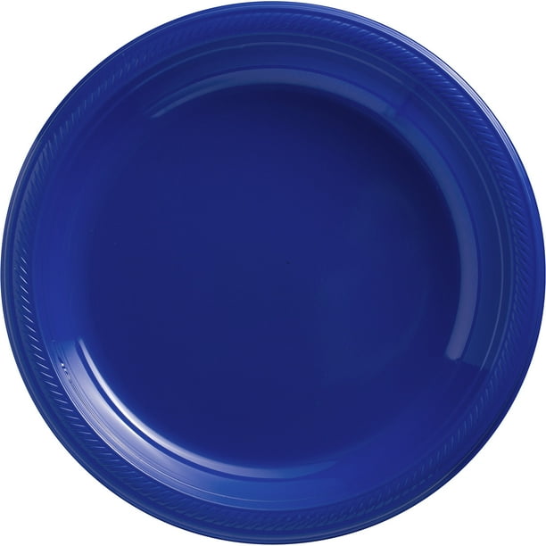 Amscan Bright Royal Big Party Pack Plastic, Blue Plates 10 1/4 ...