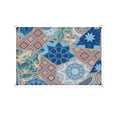 Abstract Art Sun Shade Sail 14'X18' Orange Blue Geometric Flower Line ...