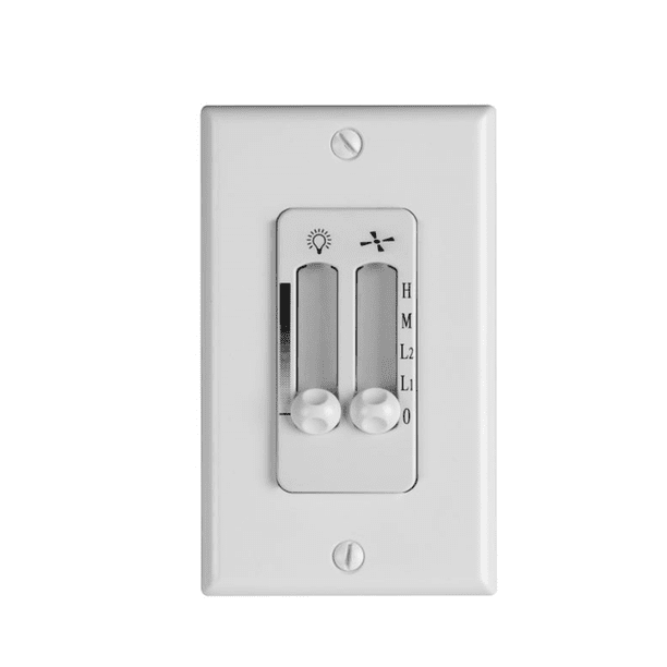 Sunset White 4 Speed Ceiling Fan Wall Control with LED Dimmer Light ...