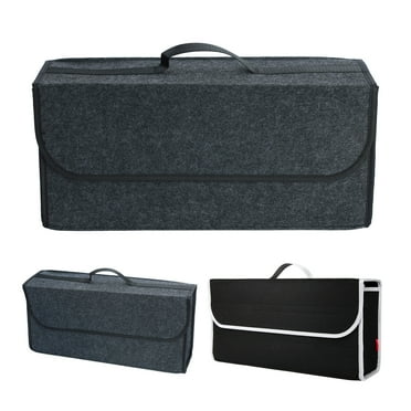 Collapsible Car Trunk Leather Storage Organizer with Lid, Large ...