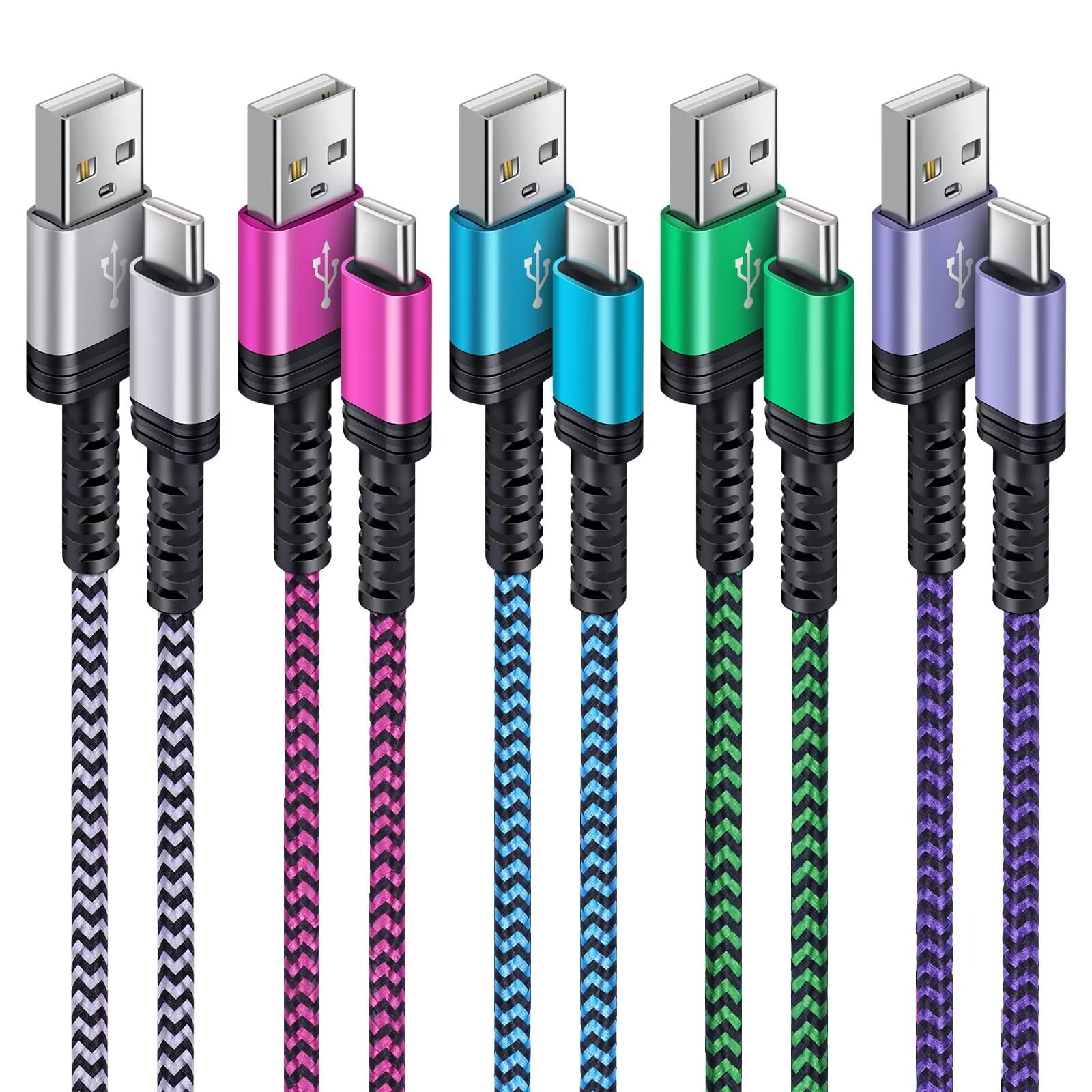USB C Cable,FiveBox USB A to USB C Cables 6ft 5pack Android Type C ...