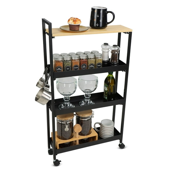 Slim Rolling Laundry Room Storage Cart