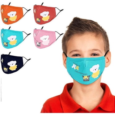 (6 Pack) Kids Reusable Face Masks Washable Polyester Blend Mask ...