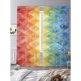 Abstract Rainbow Geometric Chiffon Sheer Curtains 84 Inches Long ...