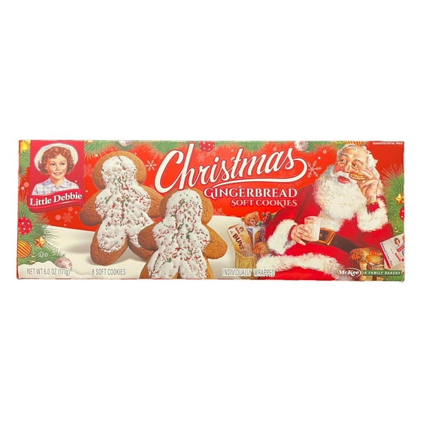 Little Debbie Christmas Gingerbread Soft Cookies, Individually Wrapped ...