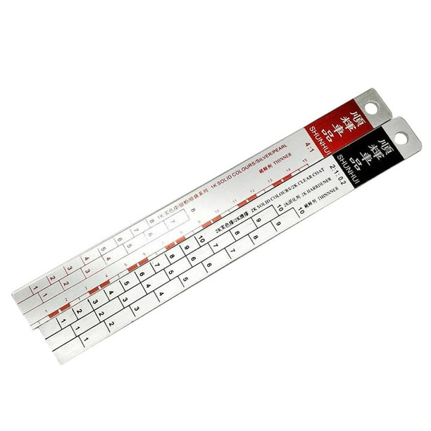 Paint Mixing Ratio Ruler 2:1 & 4:1 Tools Aluminium Alloy Easy Mixing ...