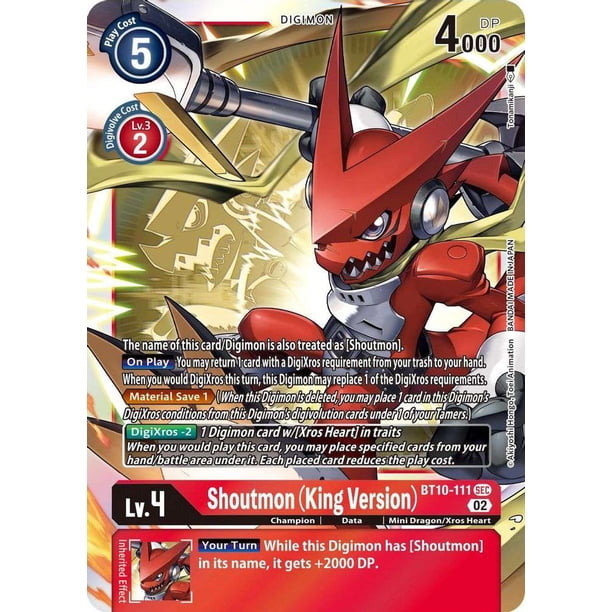 Digimon Xros Encounter Secret Rare Shoutmon BT10-111 (King Version ...