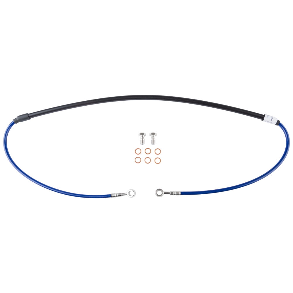 Tusk Front Motorcycle Steel Braided Brake Line Standard Length Blue For ...