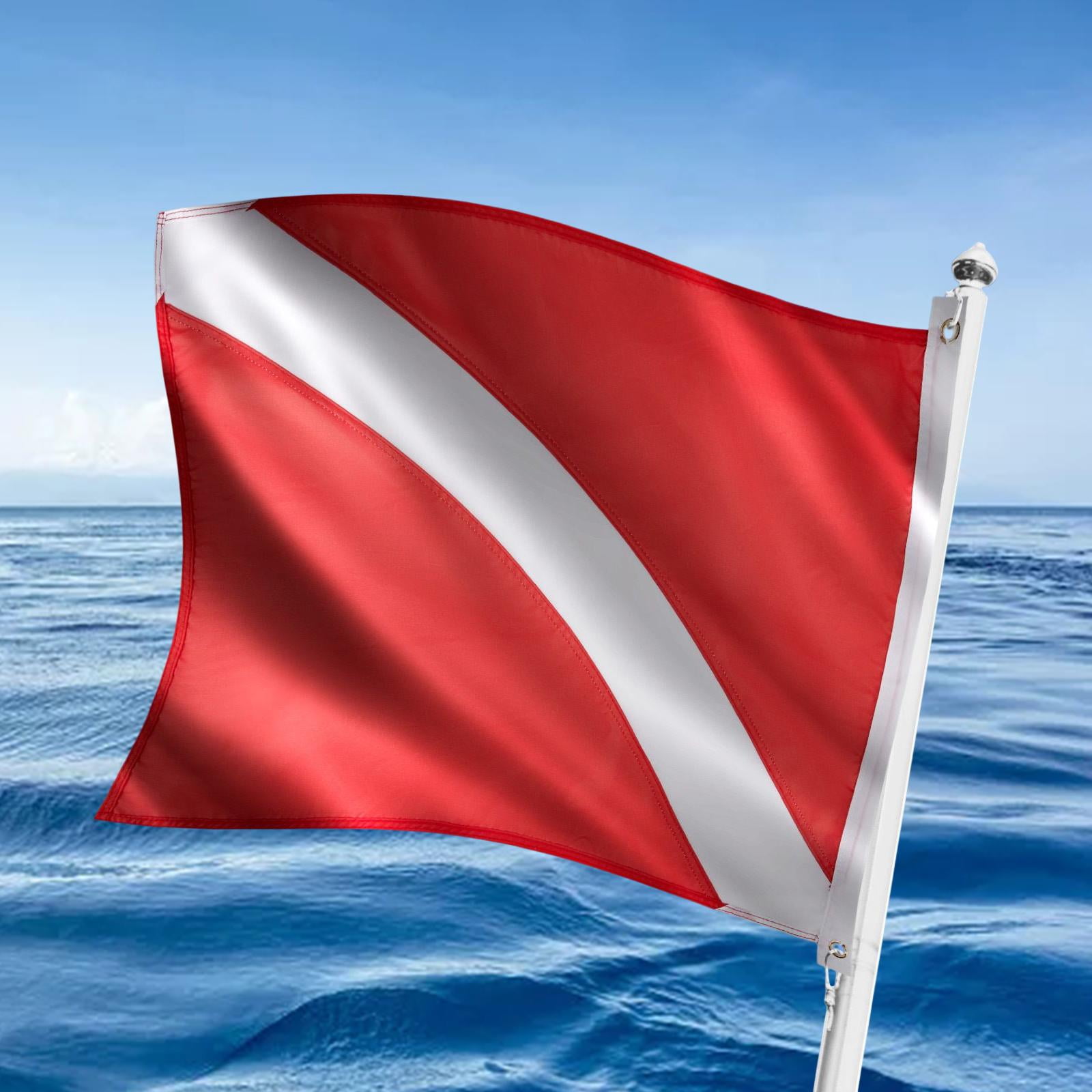 Dive Flag Heavy Duty 20inch x 24inch Double Stitched Polyester Boat ...