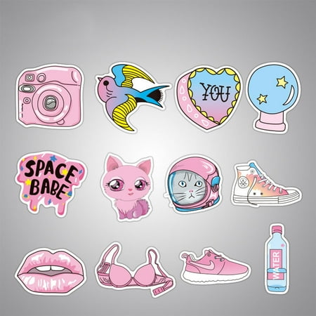 50pcs Cute Anime Pink girl Series Stickers Waterproof Stickers for Car ...