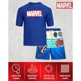 Marvel Avengers Boys' Rash Guard Set - Kids UPF 50+ Swim Shirt and ...