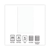 Universal Small Writing Scratch Pads, Unruled, 3 x 5, White, 100 Sheets ...