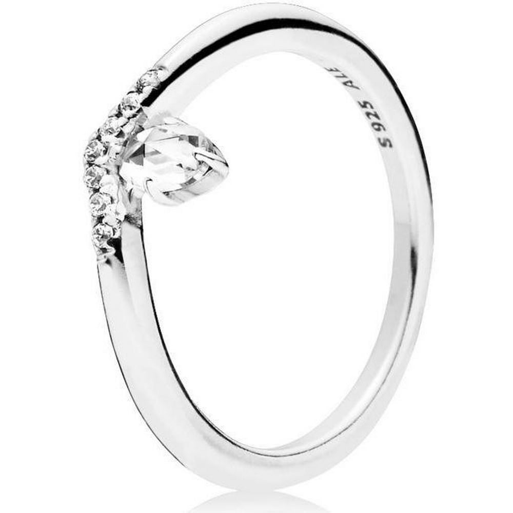 PANDORA - PANDORA Classic Wish Ring - Clear CZ - Size 58 - Walmart.com ...