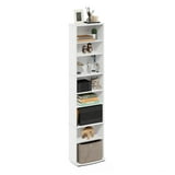 Furinno JAYA White Multimedia Storage Tower, Space Saving CD/DVD ...