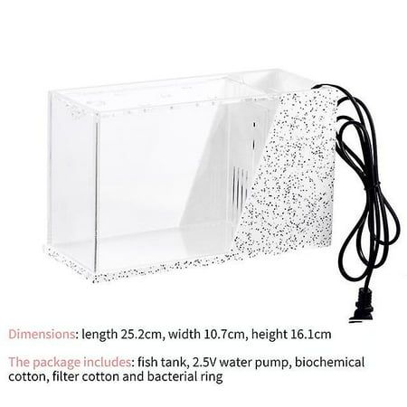 Desktop Fish Tank Water Free Mini Side Filter Landscaping Acrylic ...