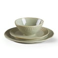 Oneida Entertain 365 12-Piece Artisanal Green Stripe Stoneware ...