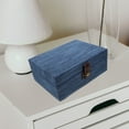ETHZZLE Vintage Style Blue Wood Jewelry Organizer Box for Tabletop ...